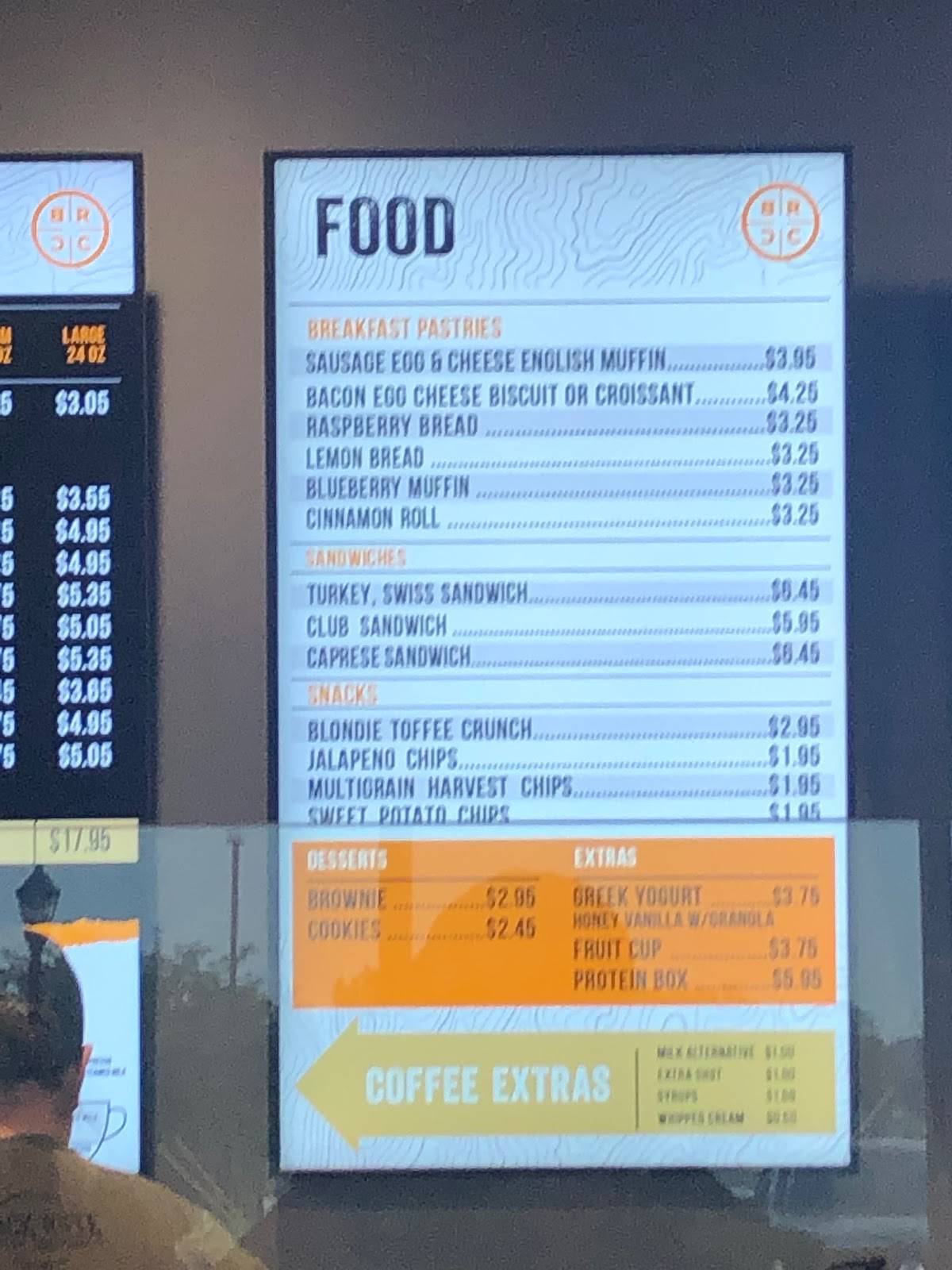 Menu at Black Rifle Coffee Company, Layton