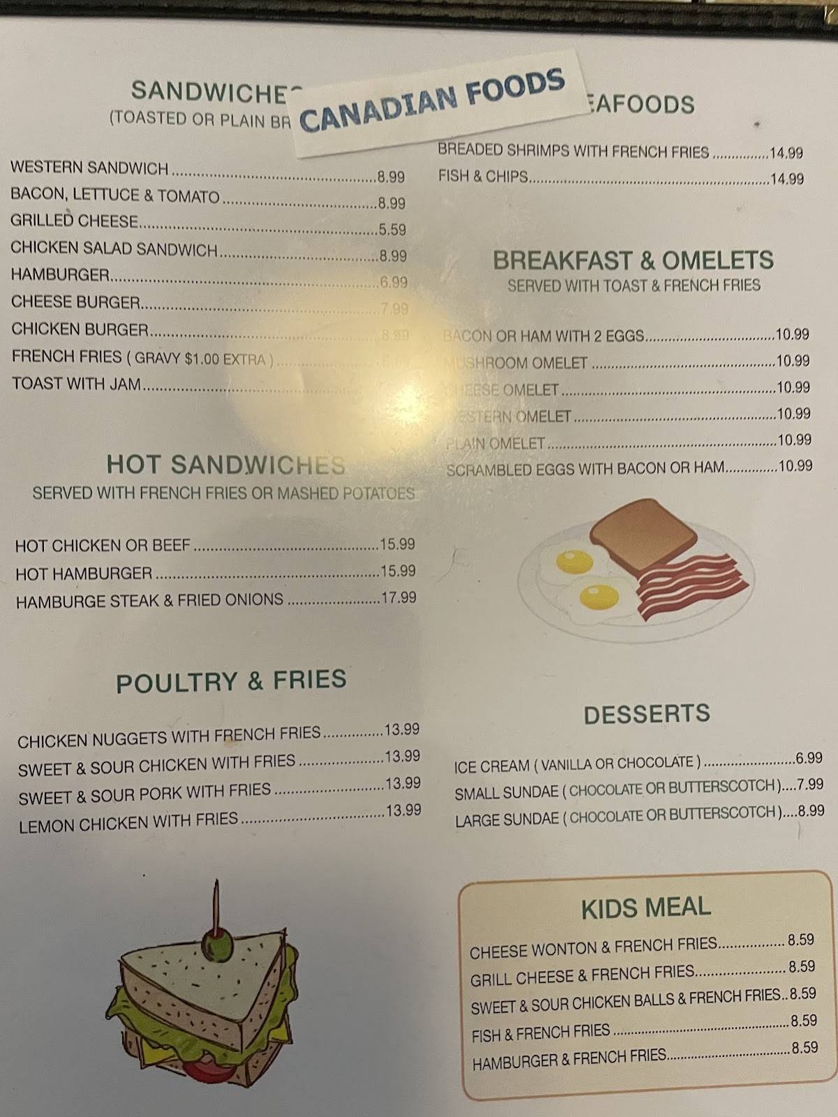 Menu at Black & White Chinese Restaurant, Fergus