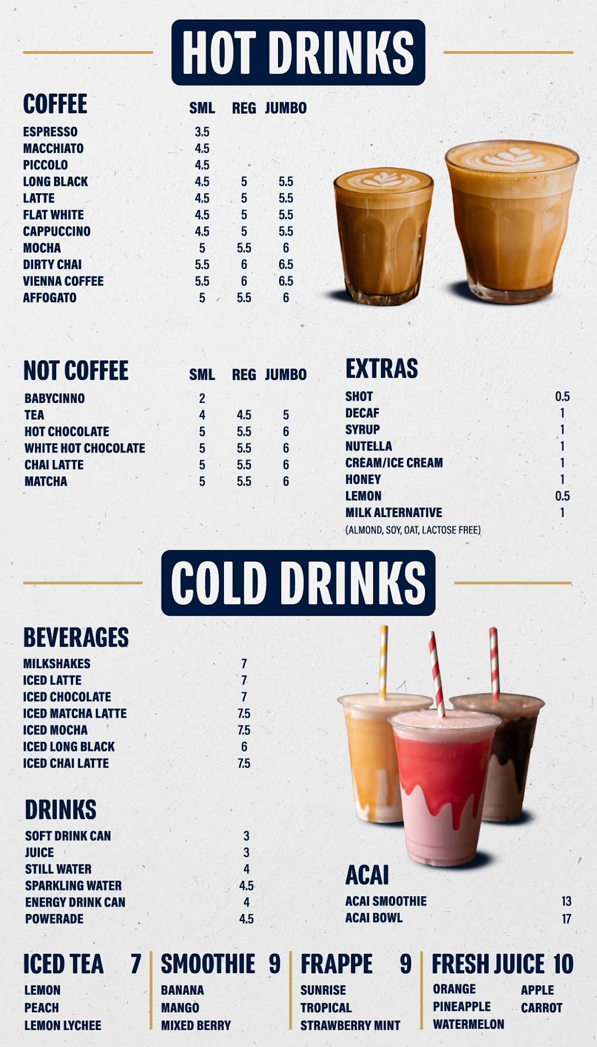 Menu at Blu Note Espresso Bar, Revesby