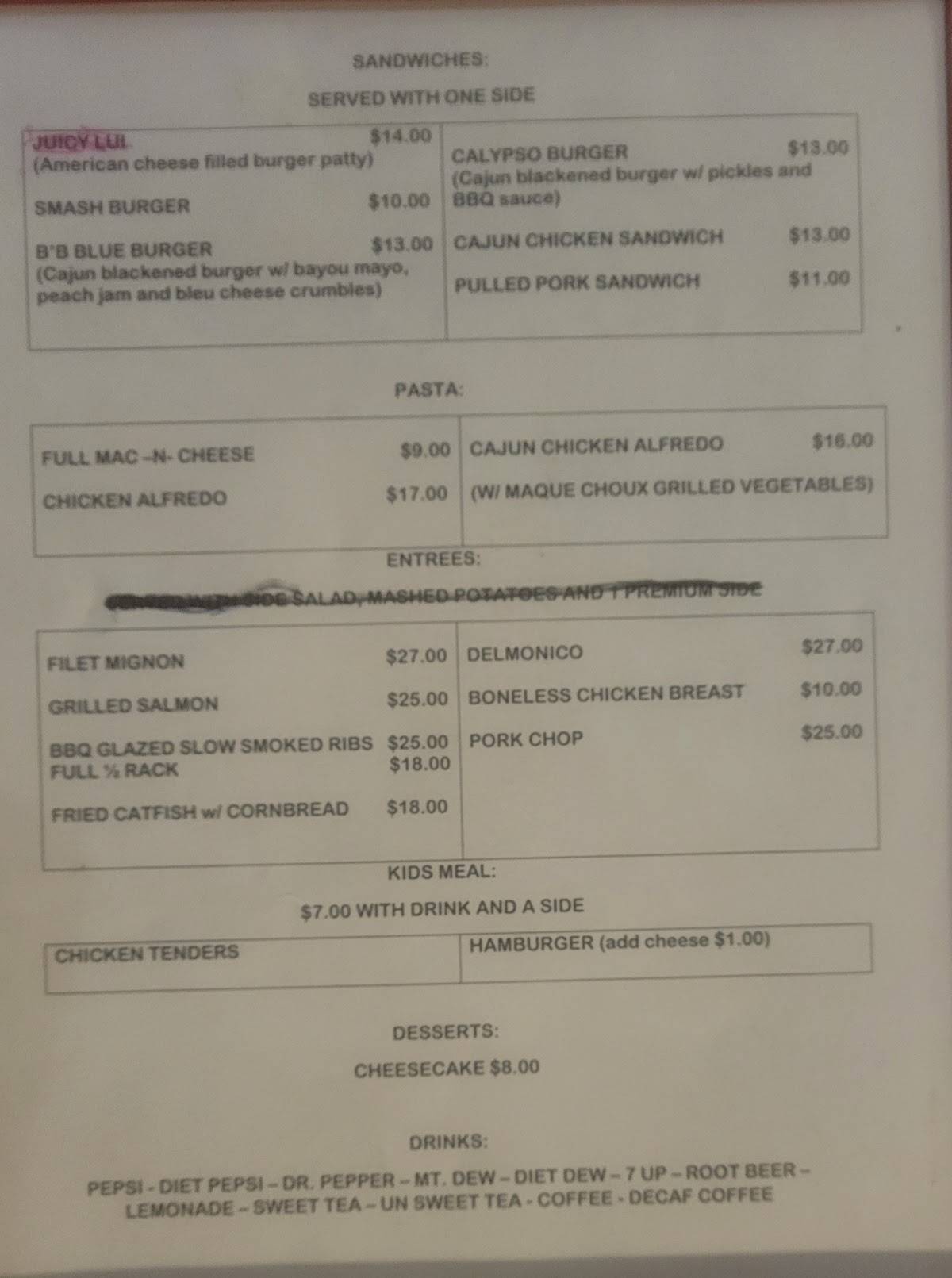 Menu at Blue Boar Restaurant & Bar, Anna