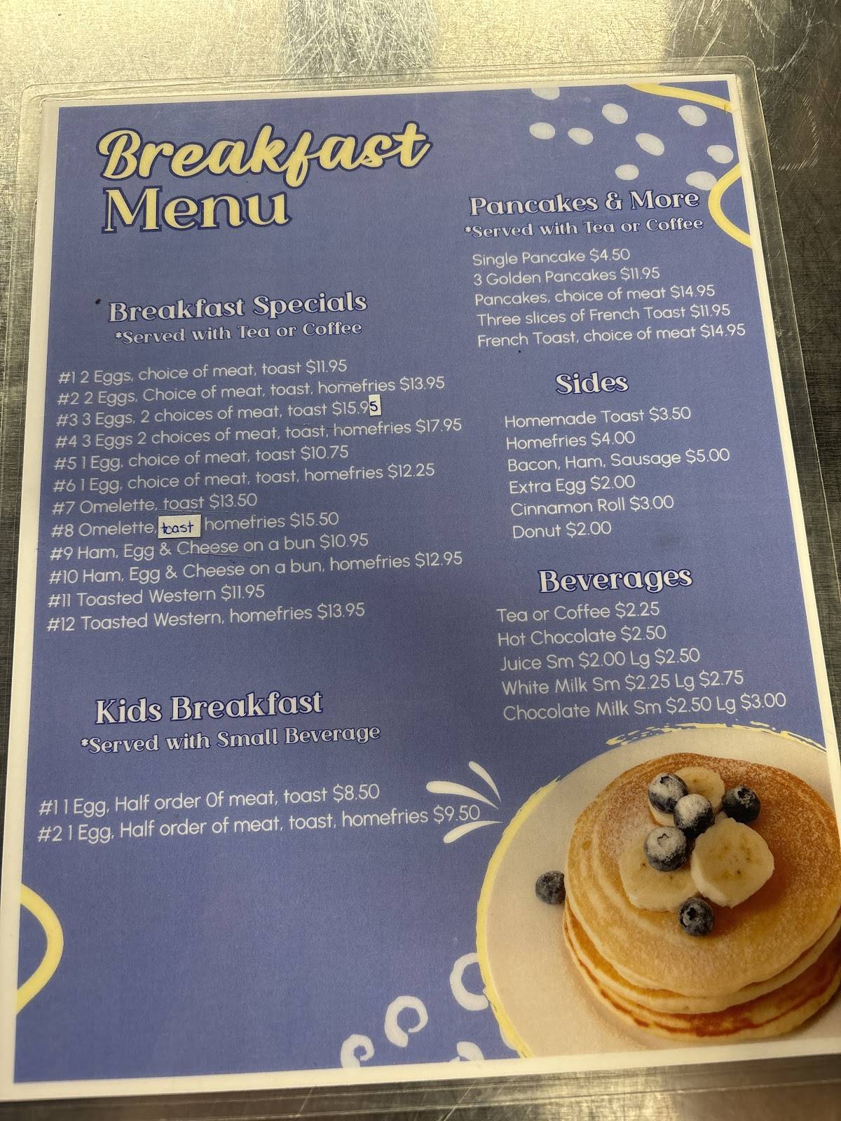 Menu at Blue Goose Restaurant, DeSable