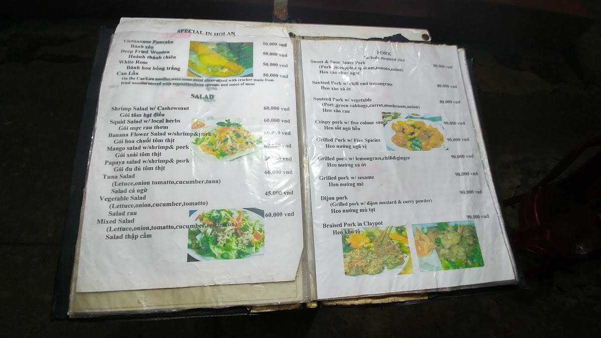 Menu at Blue Wave Restaurant & Cafe Hoi An, Hoi An, 04 Cửa Đại