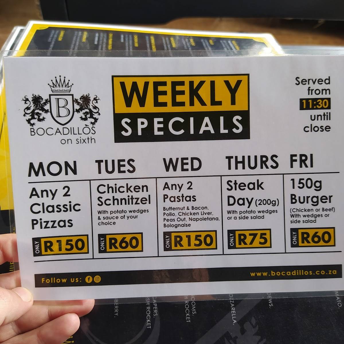 Menu at Bocadillos Restaurant & Bakery, Port Elizabeth, 42 6th Ave