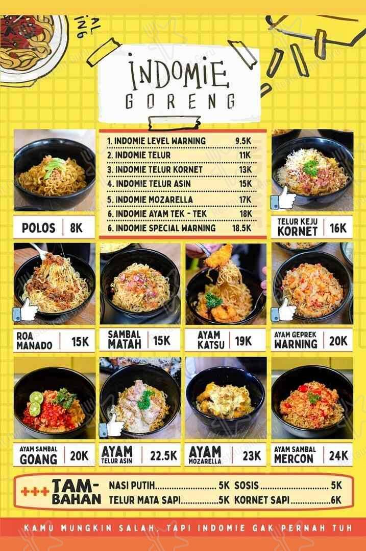 Menu at Warung Kuning restaurant, Bogor, Achmad Adnawijaya St No.155