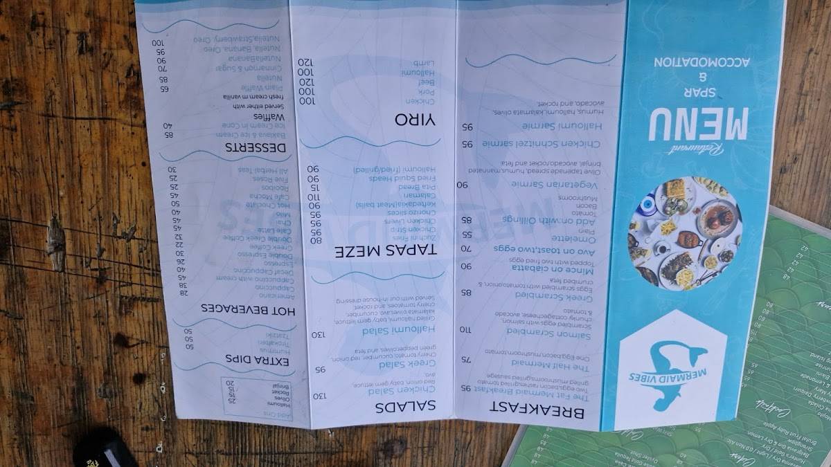 Menu at The Fat Mermaid restaurant, Germiston