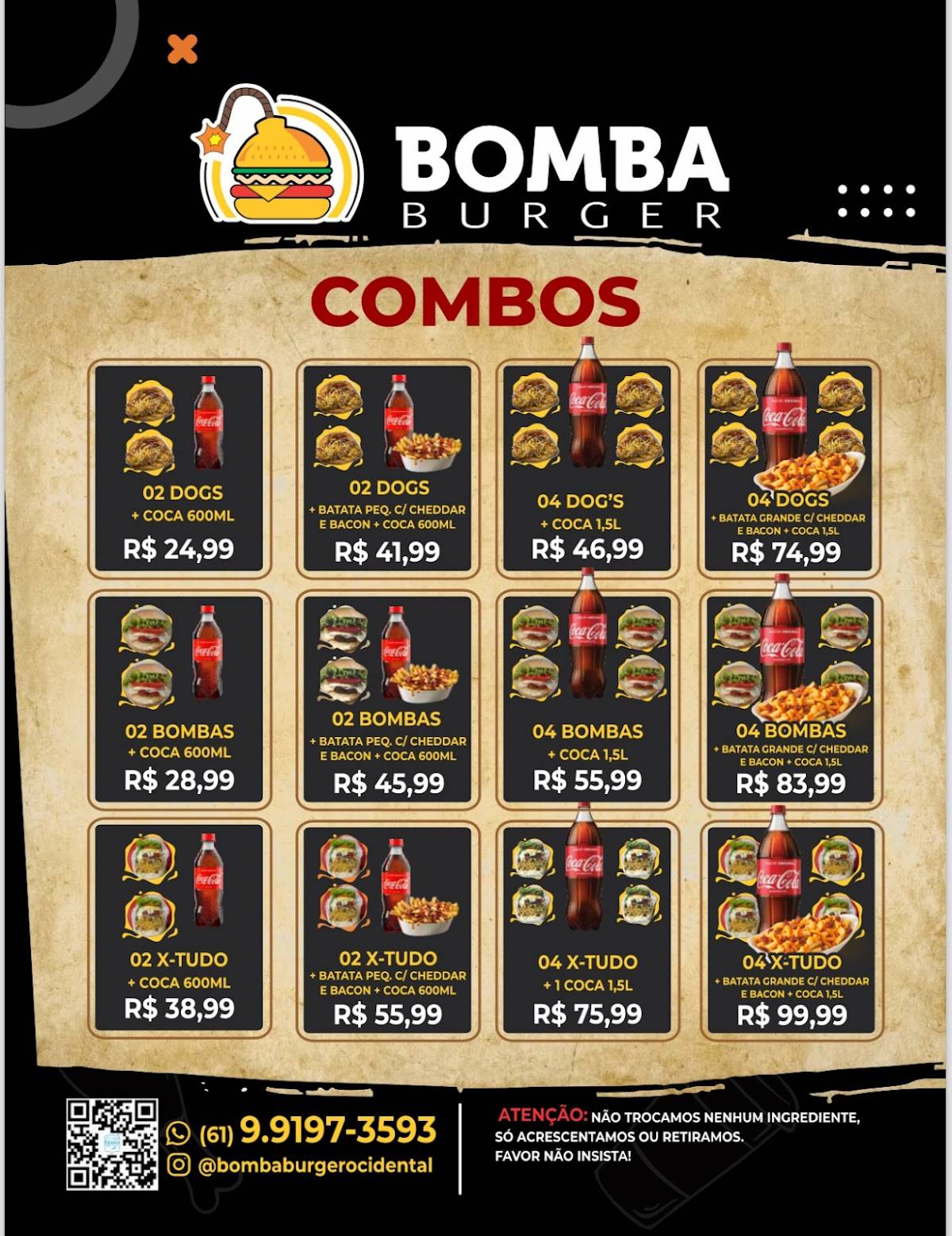 Menu em Bomba Burger restaurante, Cidade Ocidental