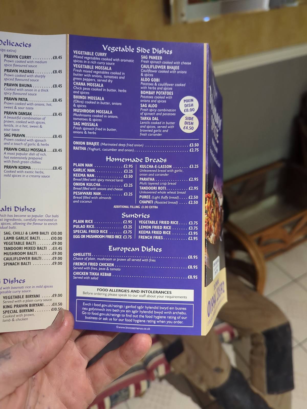 Menu at Bombay Spice fast food, Saint Clears
