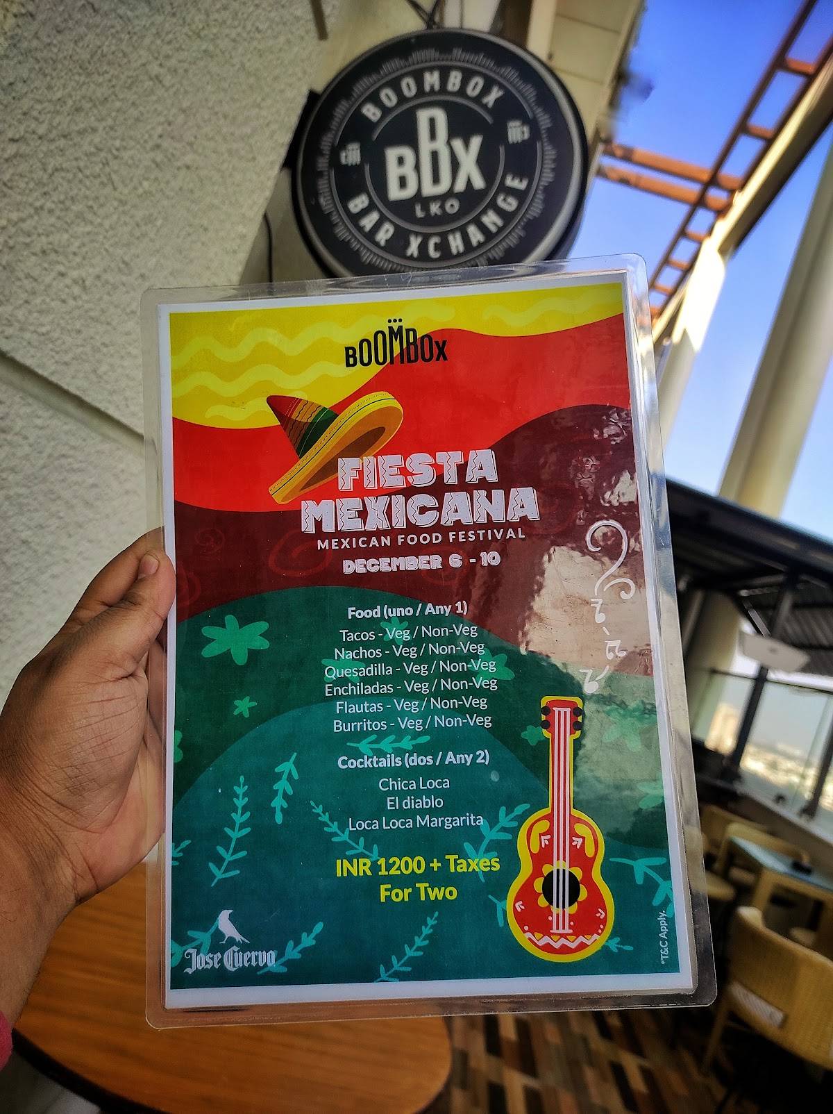 Menu at Boombox Lucknow, Lucknow