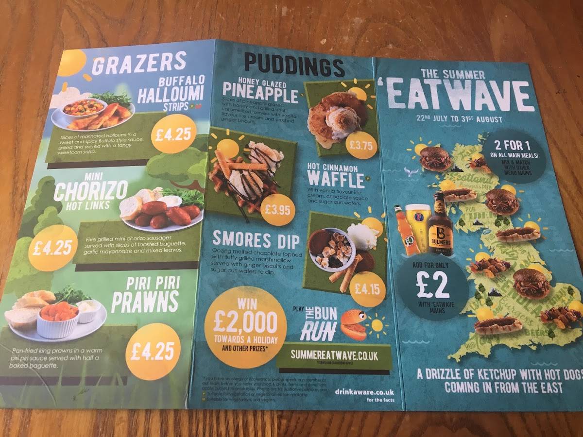 Menu at Bootle Arms pub & bar, Melling