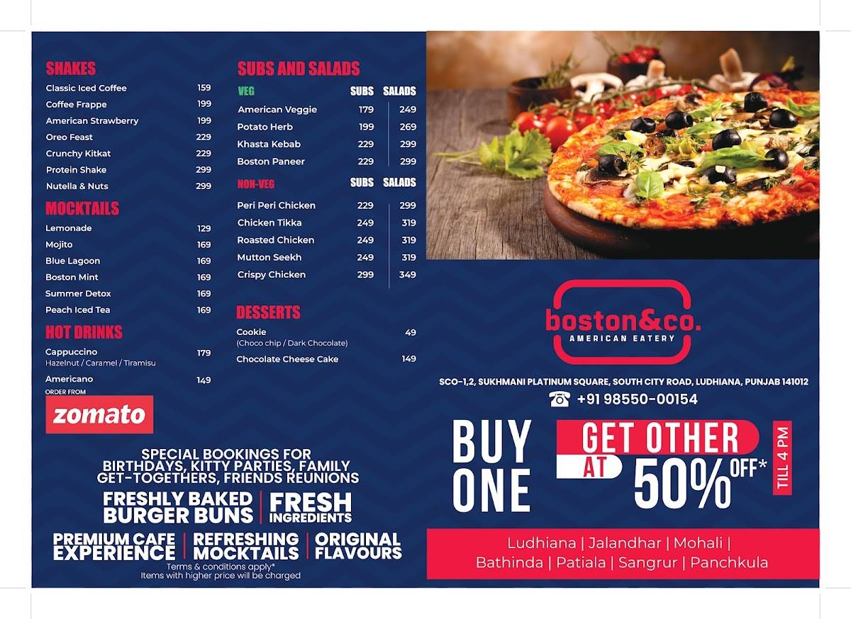 Menu at Boston & Co., Ludhiana