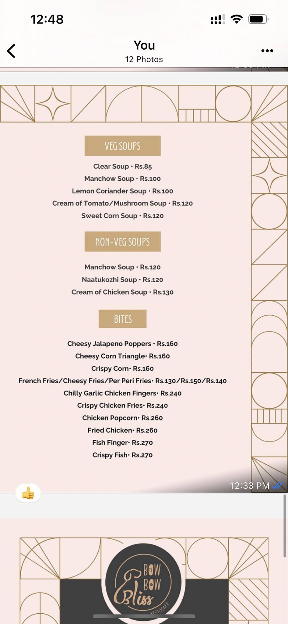 Menu at Bow Bow Bliss Multicuisine Restaurant (Pet-themed), Coimbatore