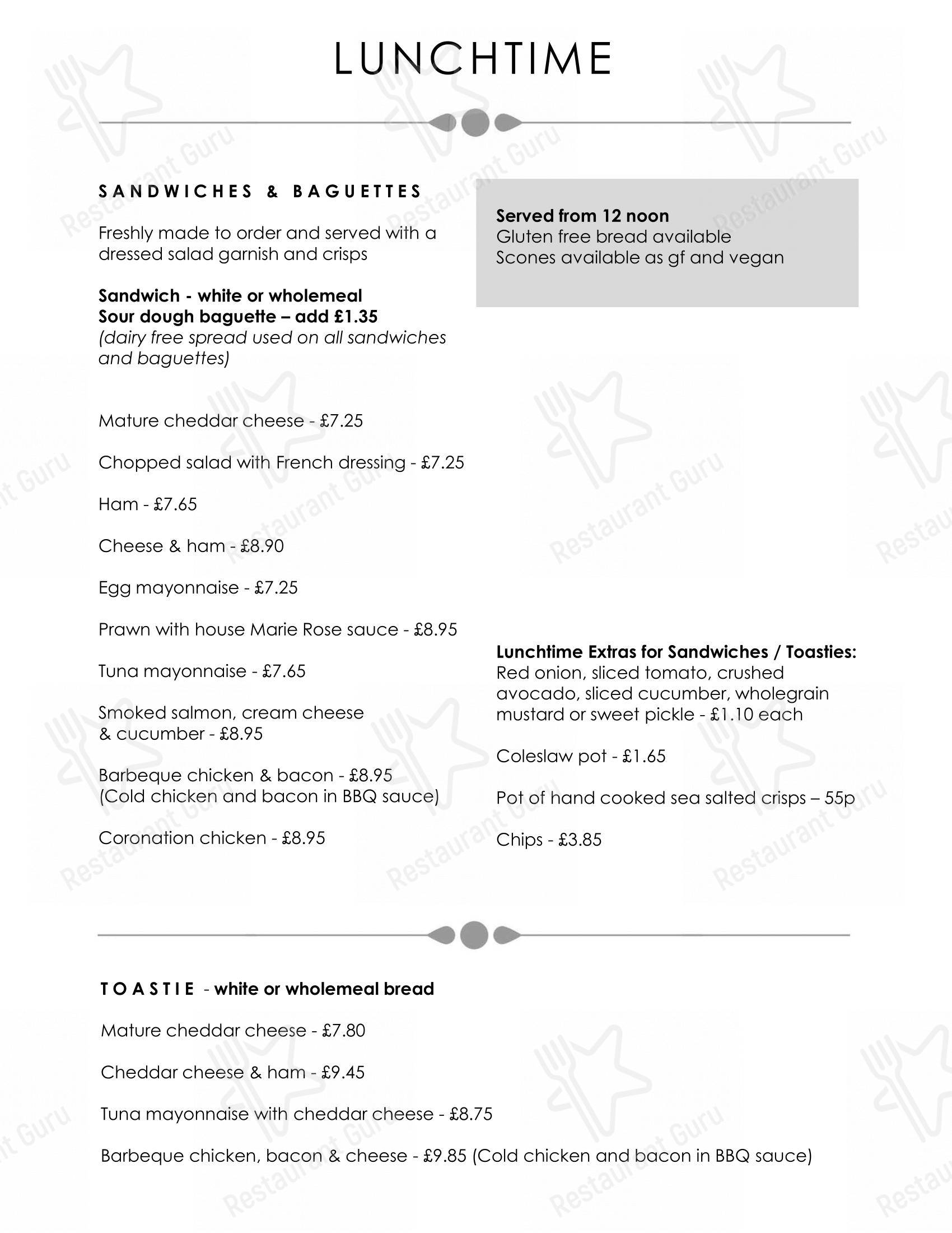 Menu at Bracklesham Bay Tea Rooms & Garden cafe, East Wittering