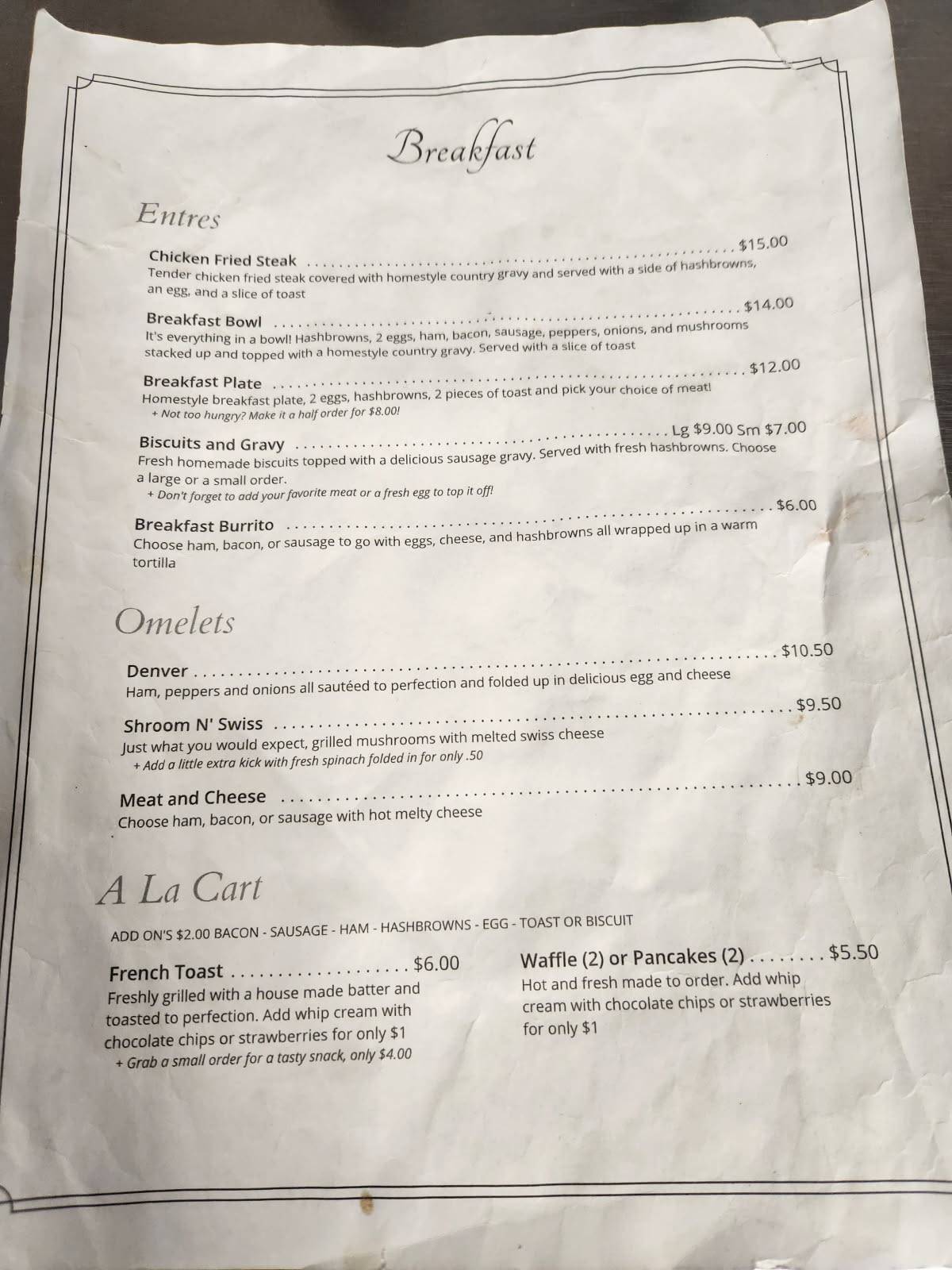 Menu at Branding Iron Lanes & Lounge pub & bar, Conrad