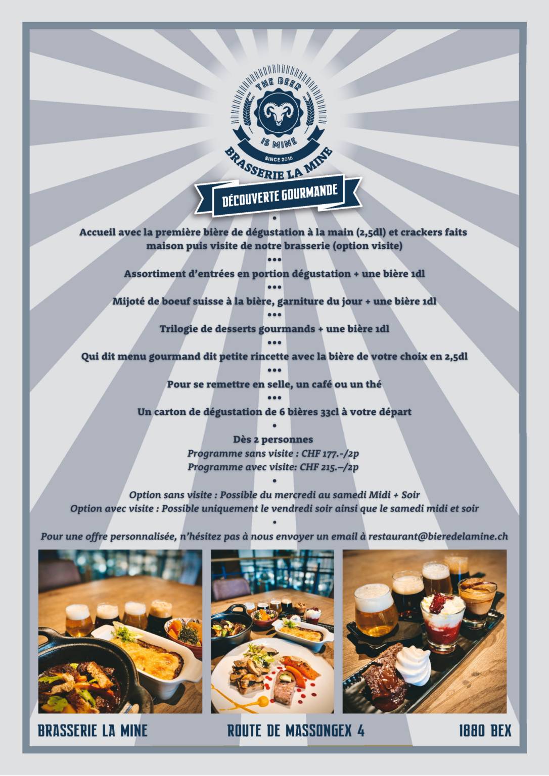 Speisekarte von Brasserie et Restaurant La Mine, Bex