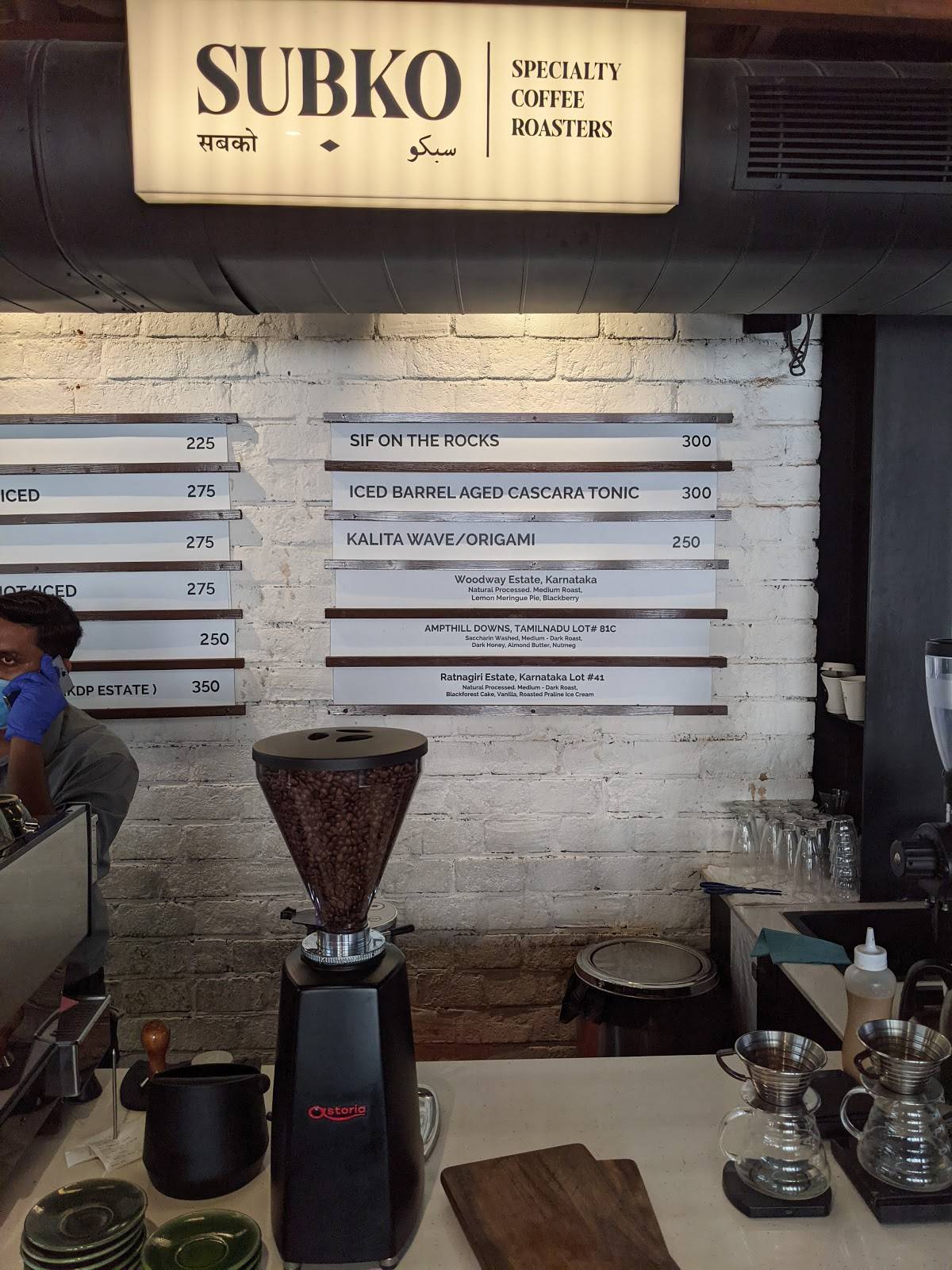 Menu at SOWL, Chennai