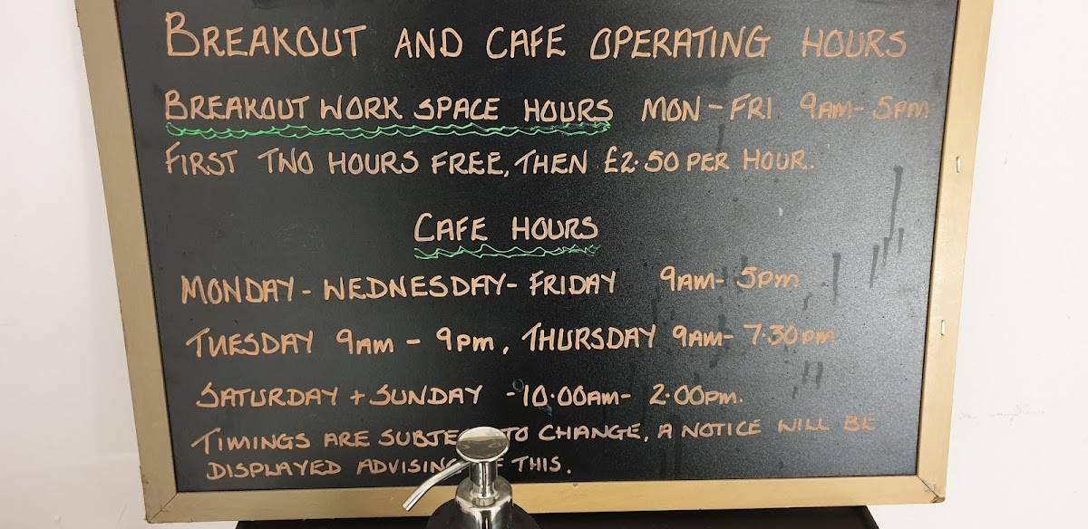 Menu at Breakout Currie cafe, Balerno