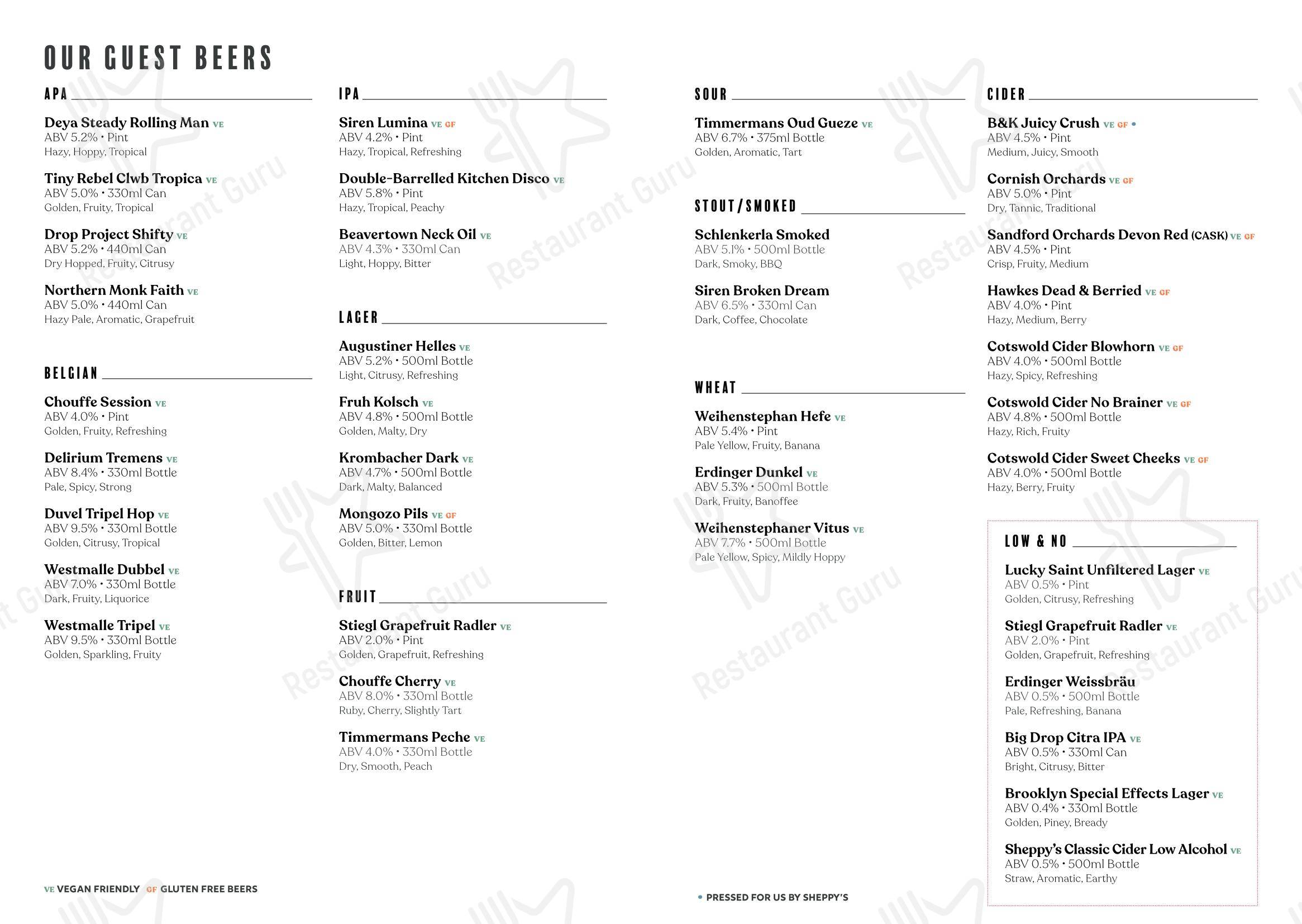 Menu at Brewhouse & Kitchen - Worthing pub & bar, Worthing