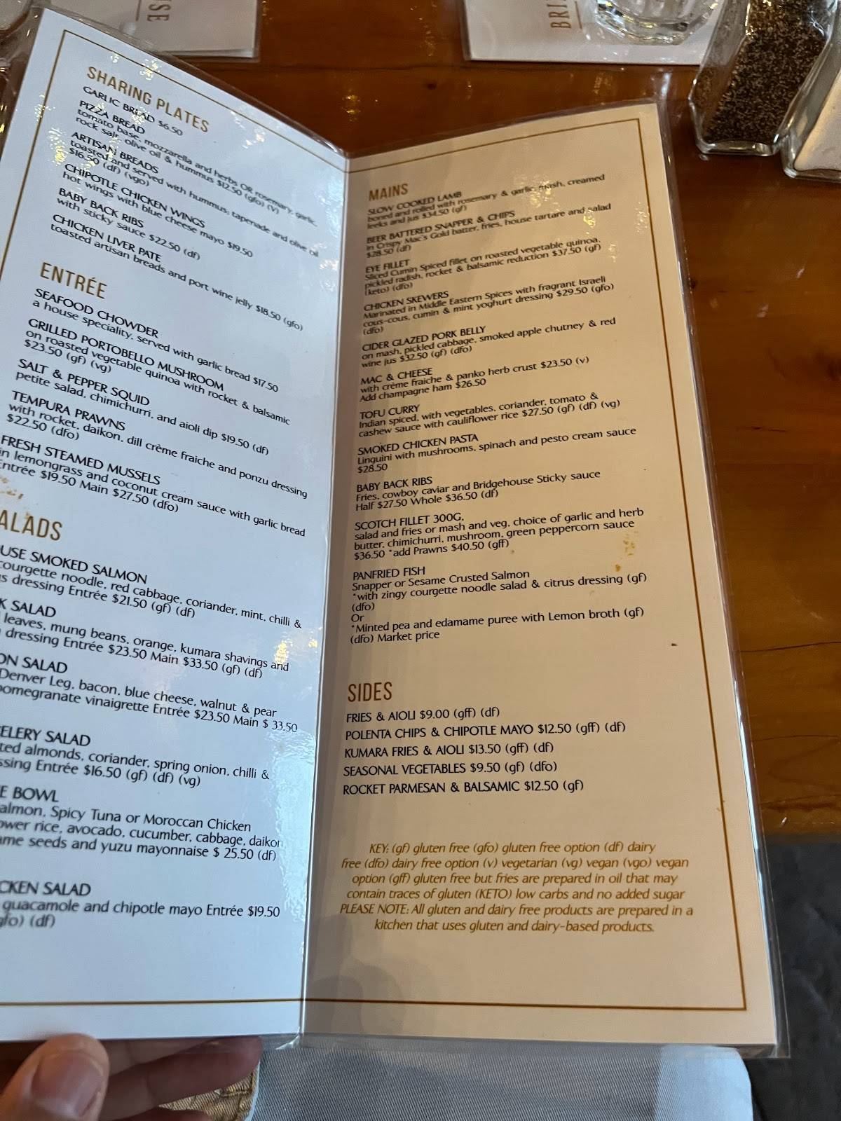 Menu at Bridge House Lodge Bar & Restaurant, Warkworth