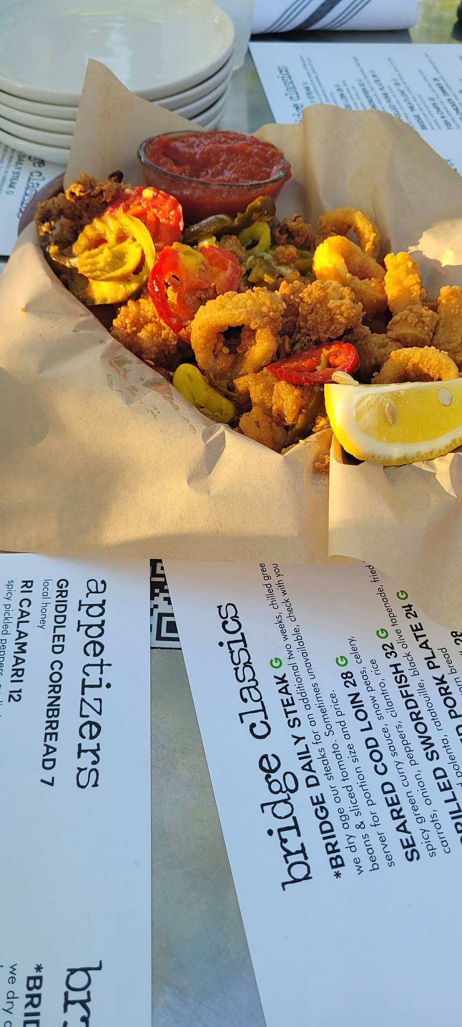 Menu at Bridge Restaurant [Raw Bar] River Patio, Westerly