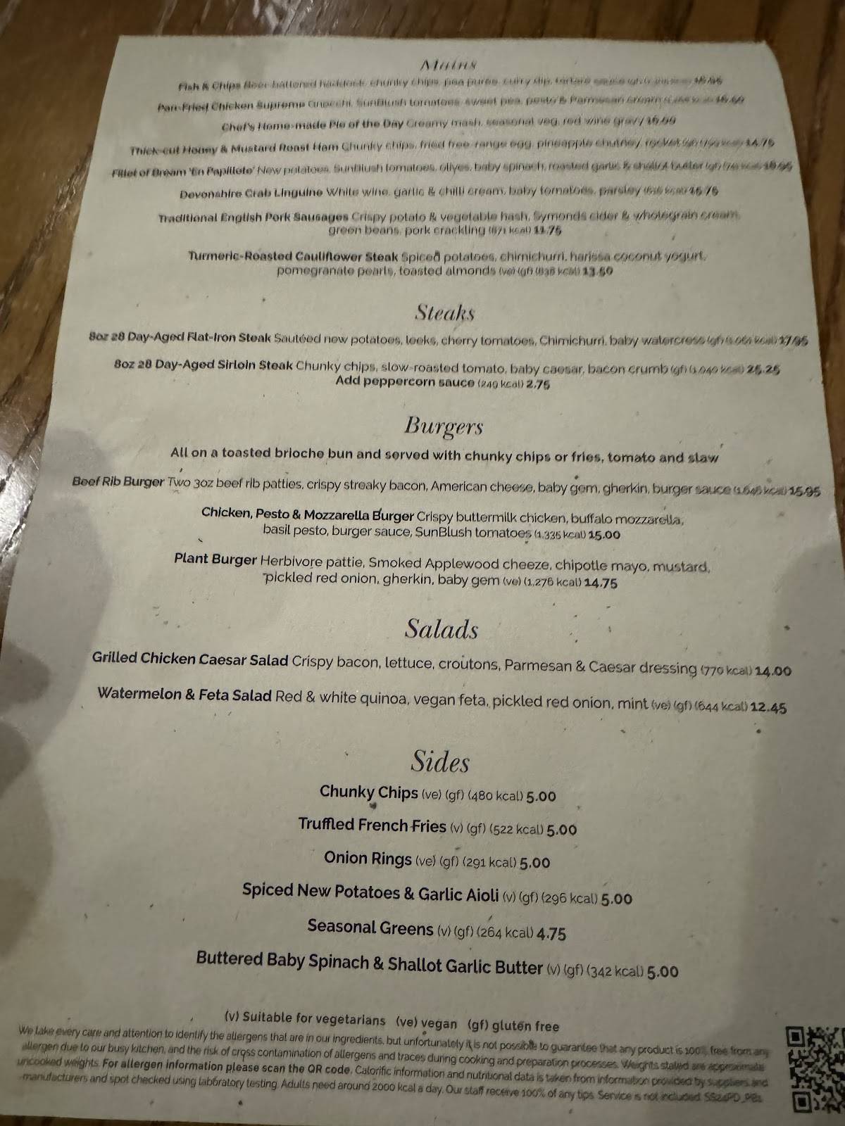 Menu at Broad Leys - Aylesbury pub & bar, Aylesbury