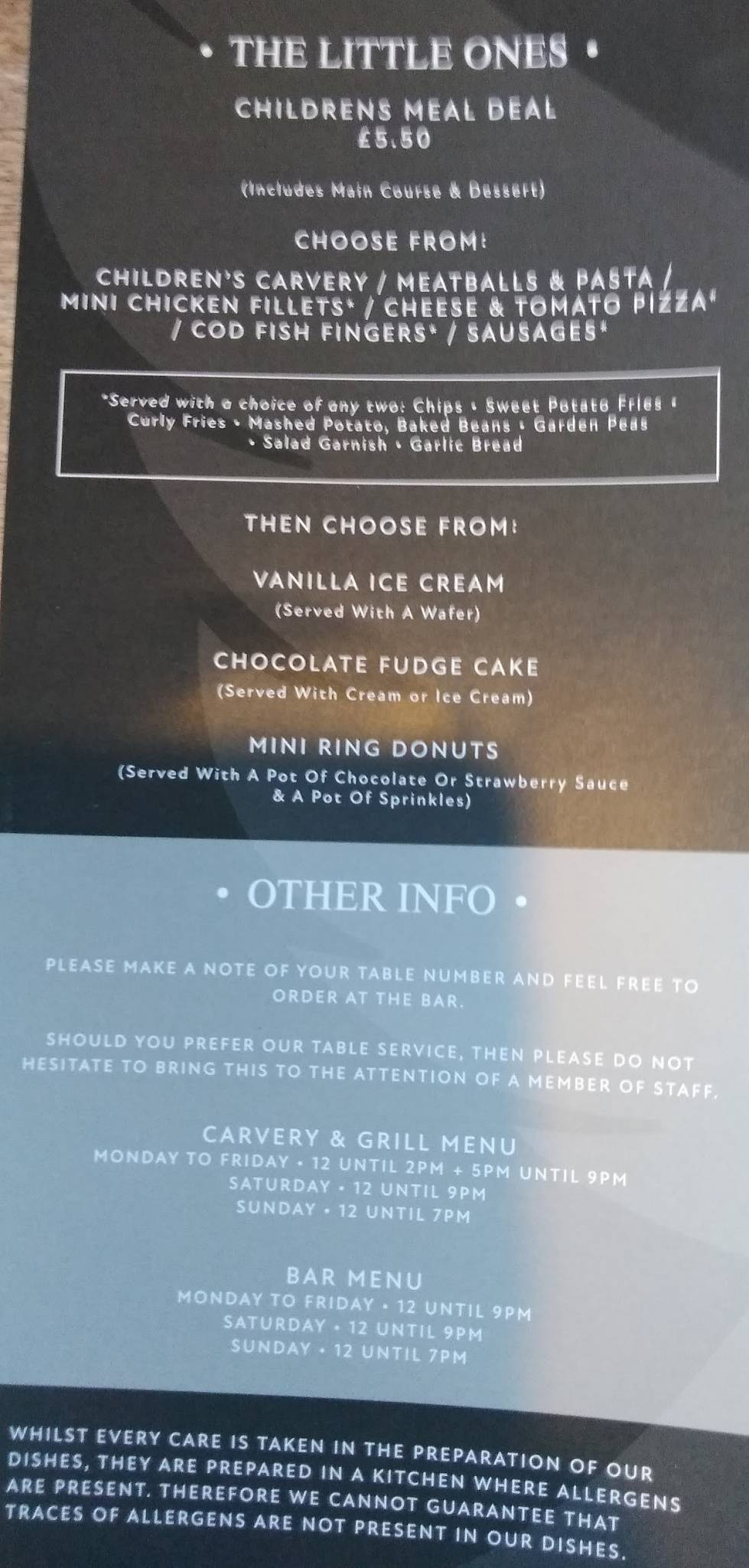 Menu at The Swan Inn pub & bar, Bromsgrove, Worcester Rd