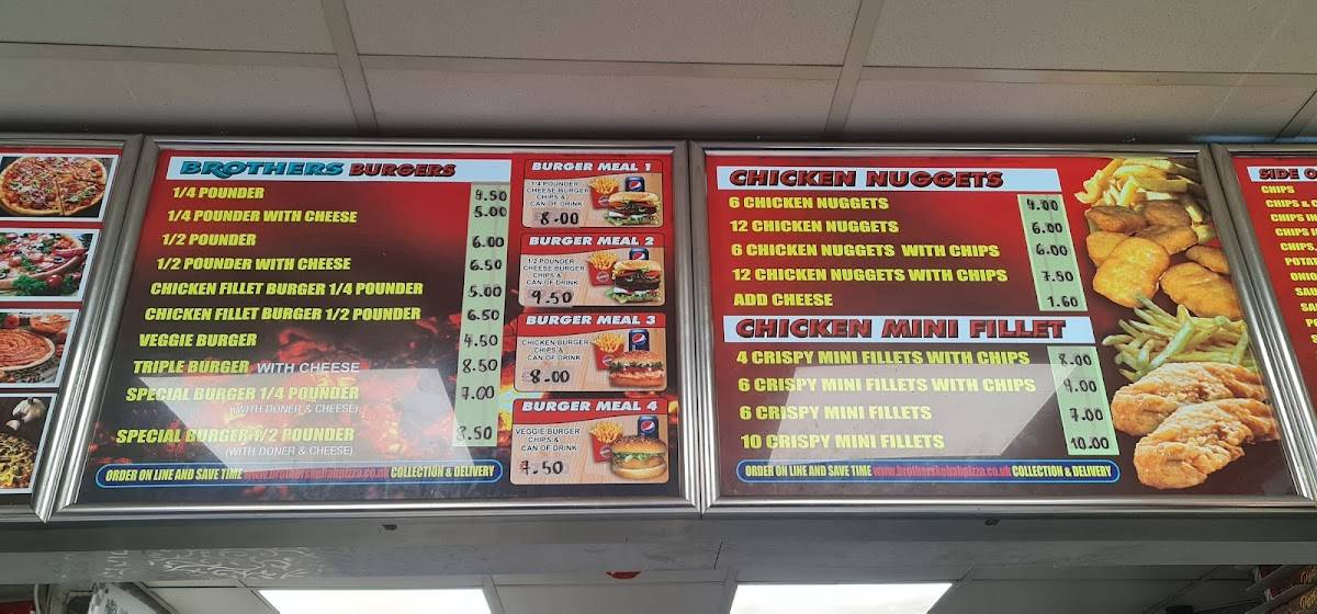 Menu at Brothers Kebab & Pizza restaurant, Cheltenham