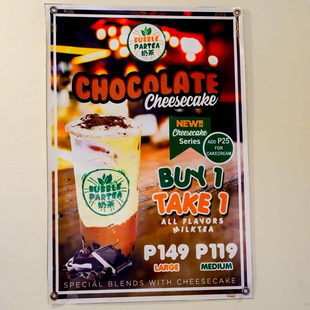 Menu at Bubble Partea Marilao, Marilao