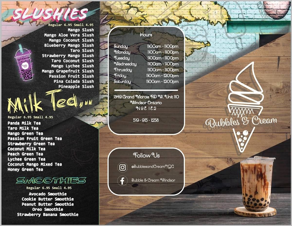 Carta del restaurante Bubbles & Cream, Windsor