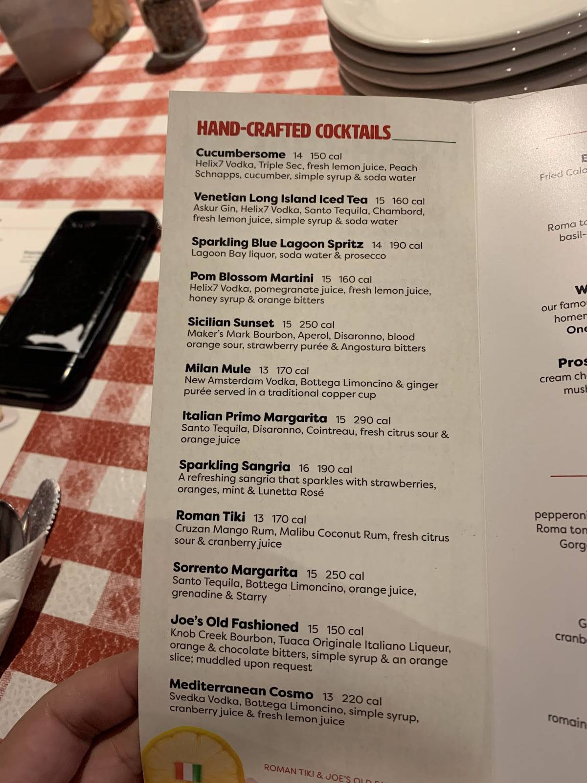 Menu at Buca di Beppo Italian Restaurant, Eden Prairie