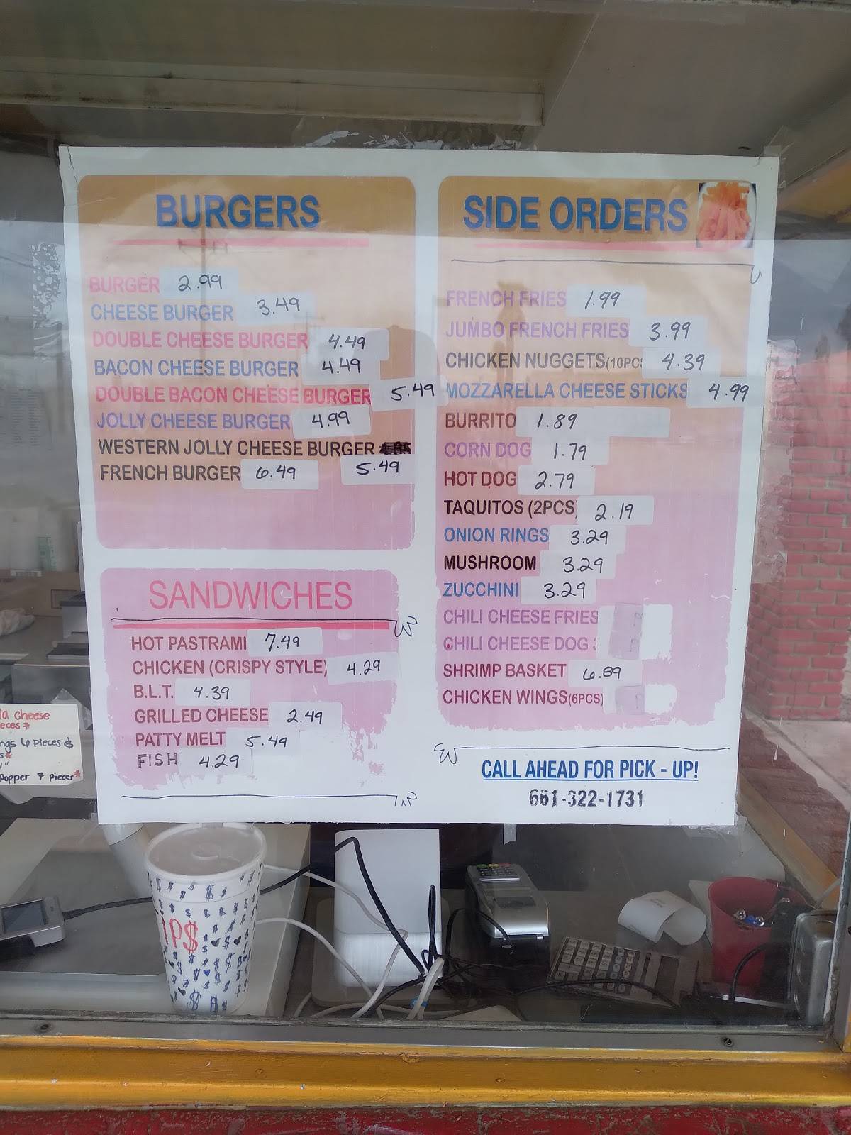 Menu at Bucko's Jolly Kone Drive In restaurant, Bakersfield