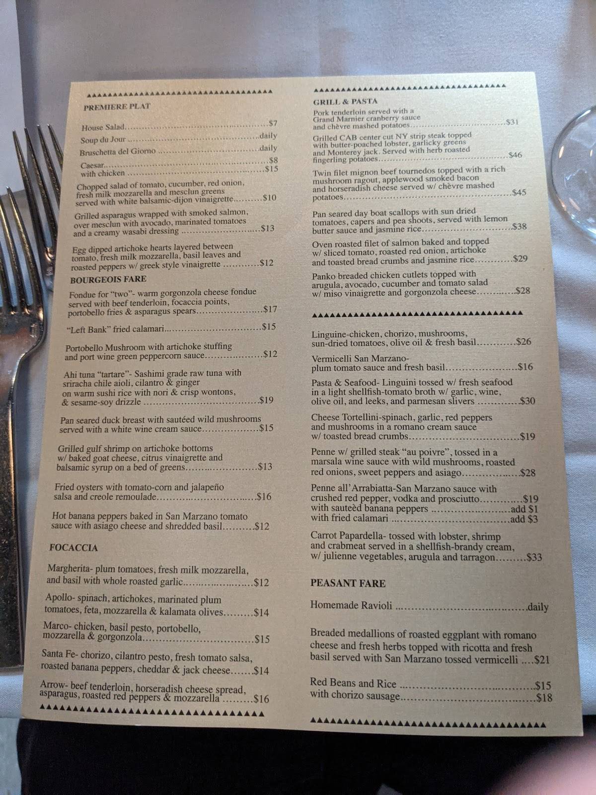 Menu at The Left Bank pub & bar, Buffalo, 511 Rhode Island St