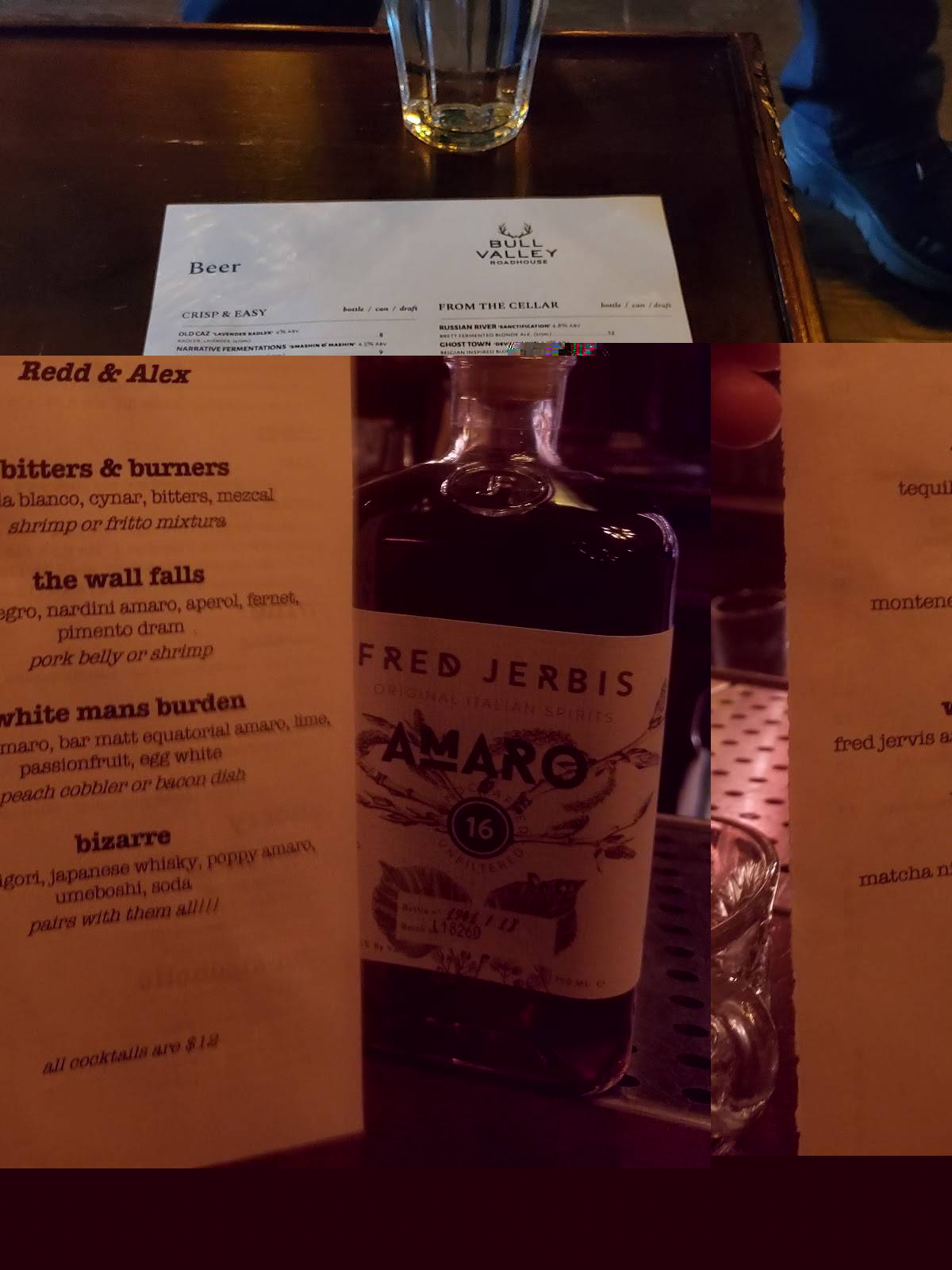 Menu at Bull Valley Roadhouse pub & bar, Port Costa