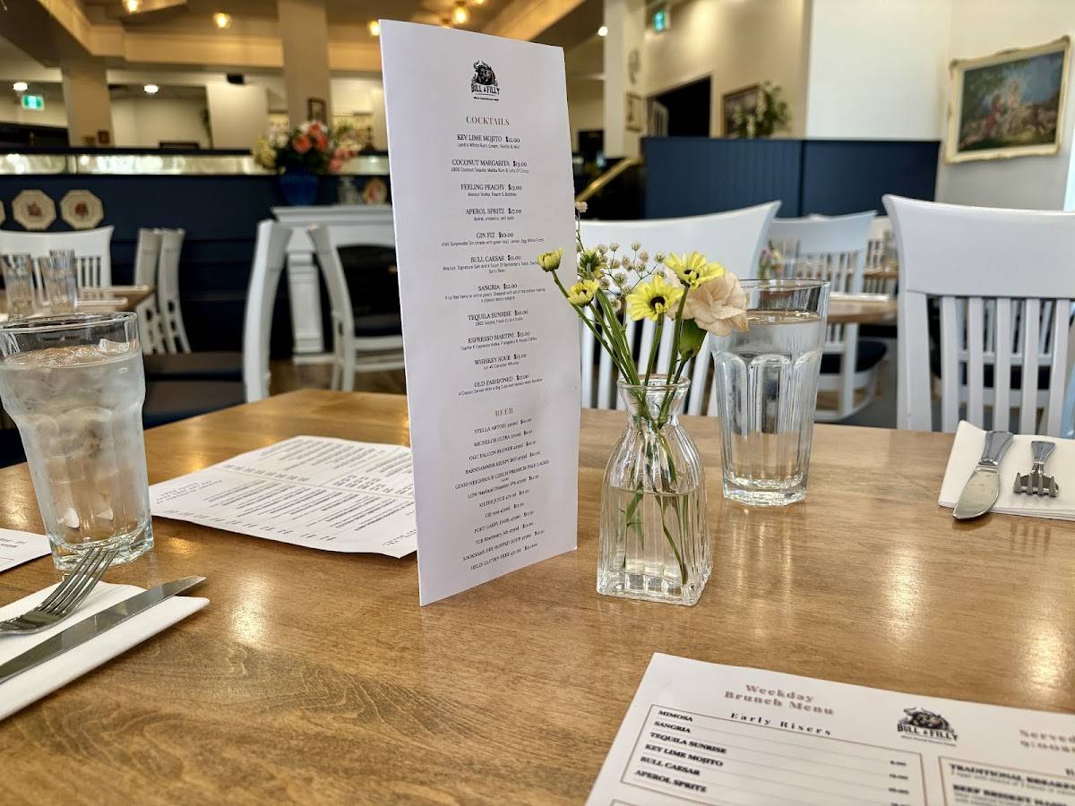 Menu at Bull & Filly restaurant, Winnipeg
