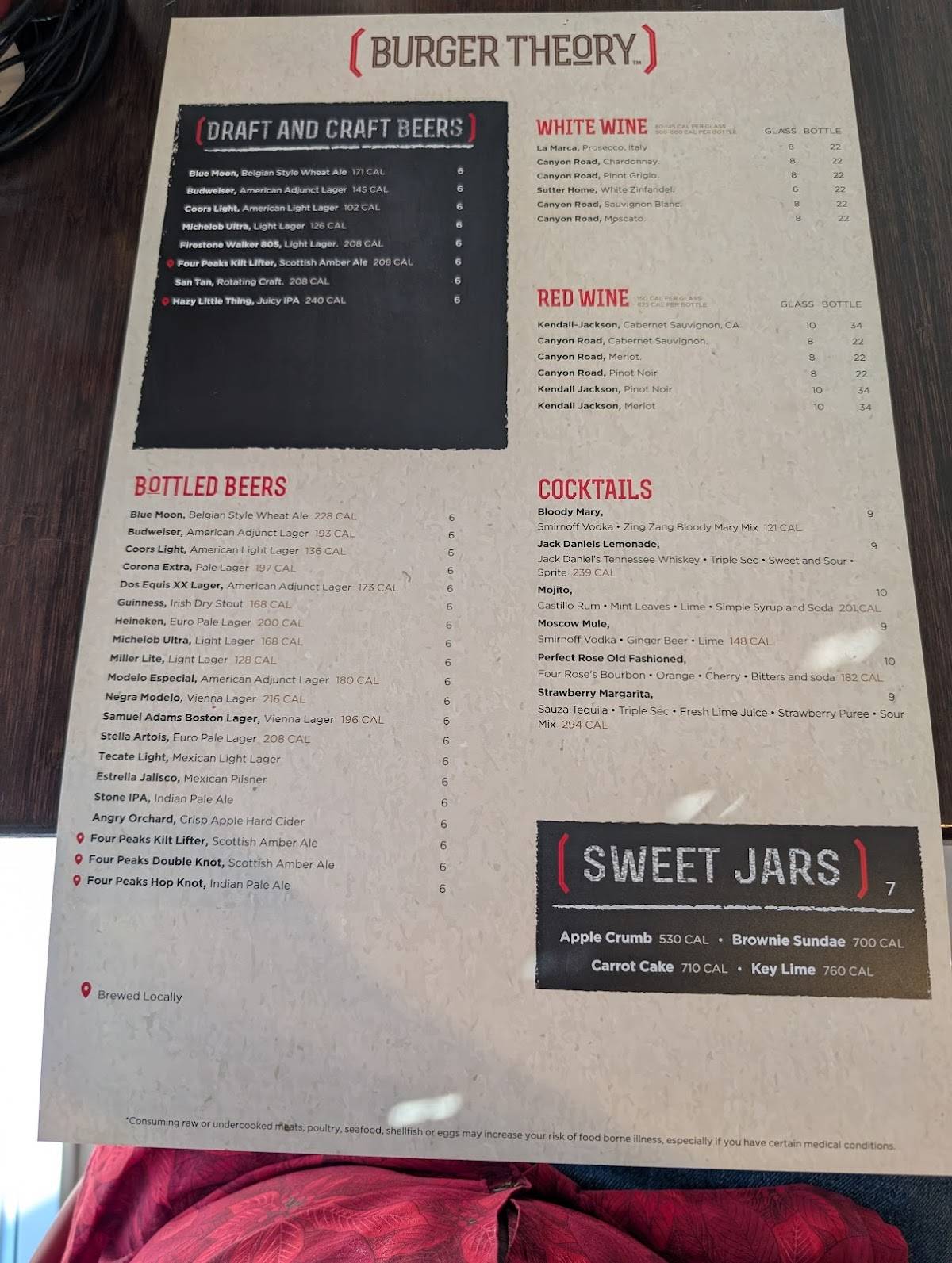 Menu at Burger Theory Yuma pub & bar, Yuma