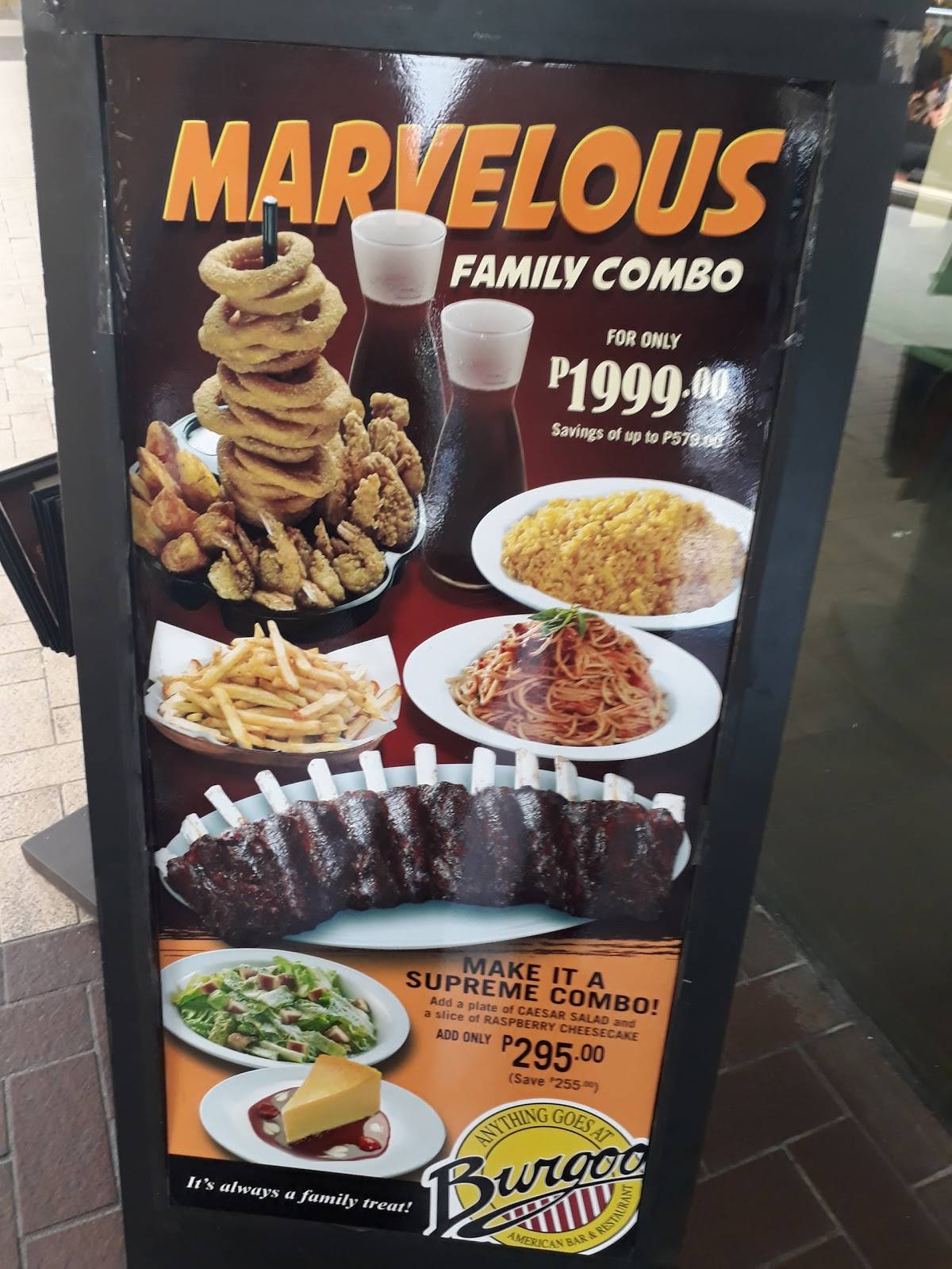 Menu at Burgoo restaurant, Pasay, SM Mall Of Asia