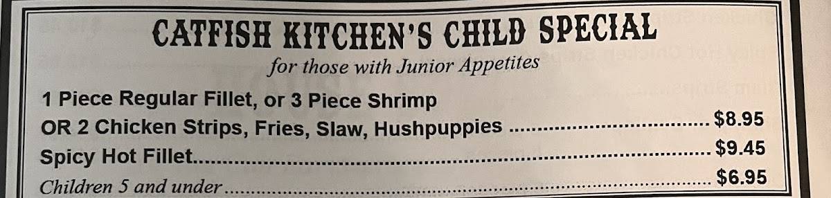 Menu at Catfish Kitchen restaurant, Burns, US-70