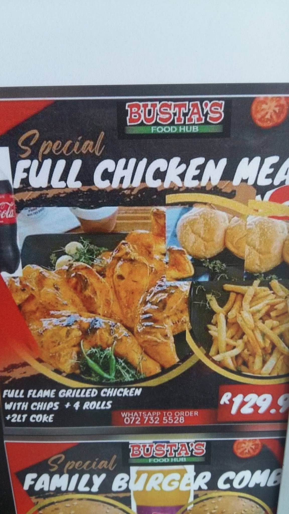 Menu at Busta's Food Hub restaurant, Paarl