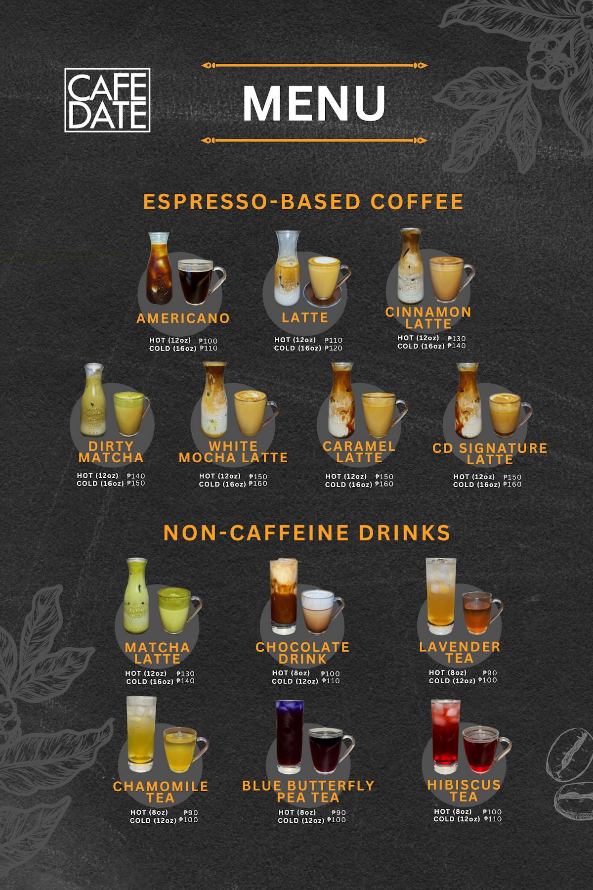 Menu at CAFE DATE, Quezon City