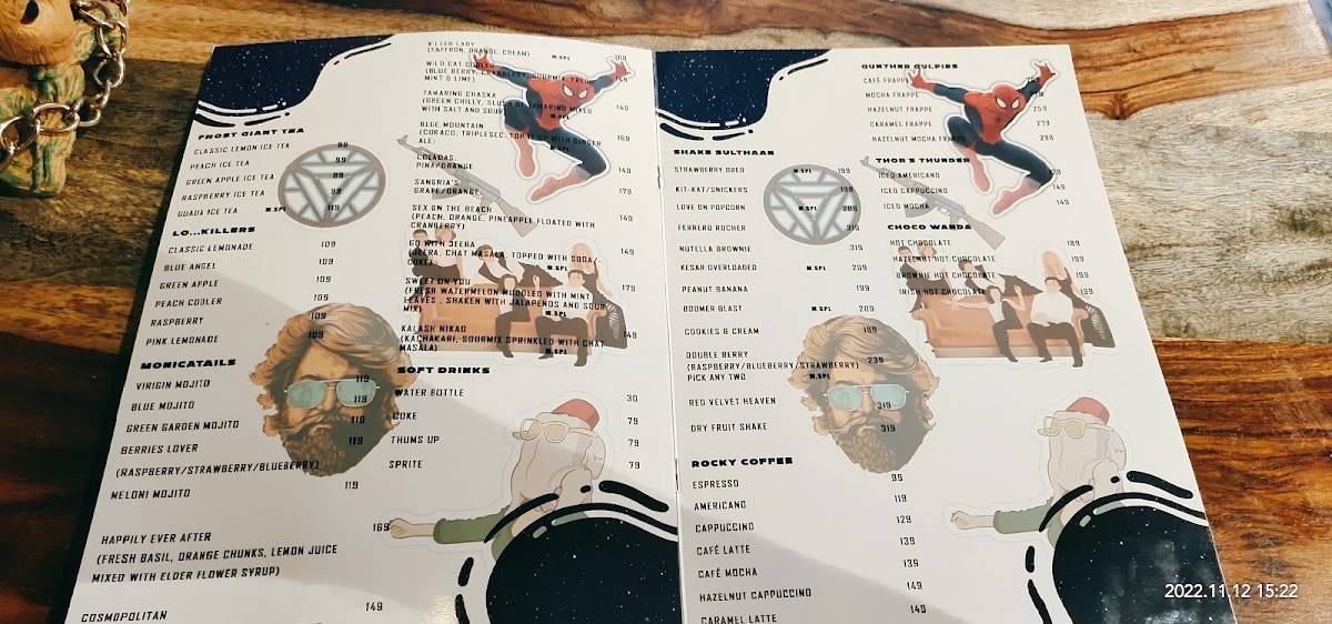 Menu at CAFE MULTIVERSE, Hyderabad