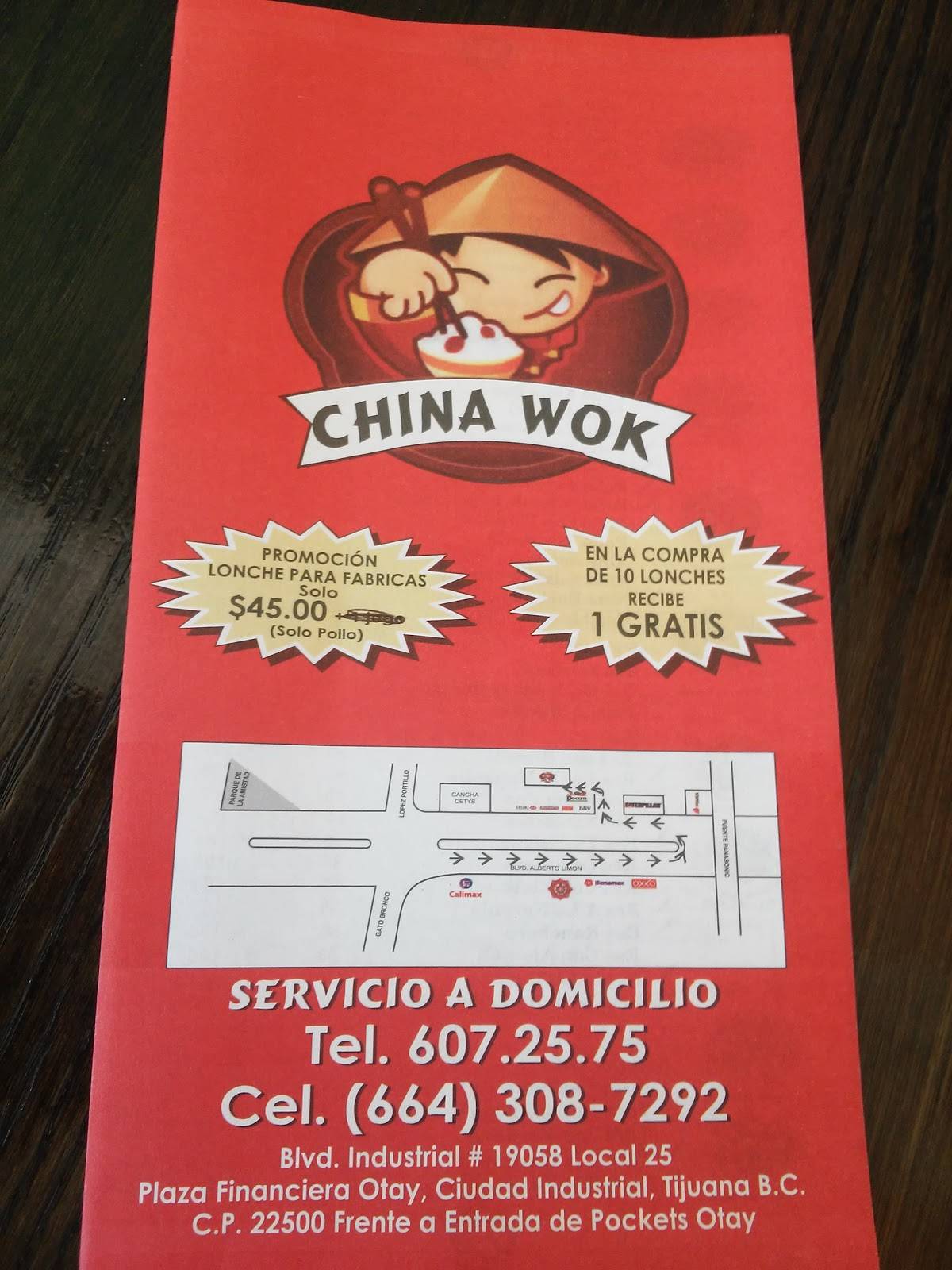 Carta del restaurante CHINA WOK, Tijuana