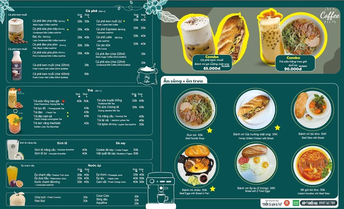 Menu at CHỒN Cà phê & Trà cafe, Ho Chi Minh City, 736 Đ. Lê Đức Thọ