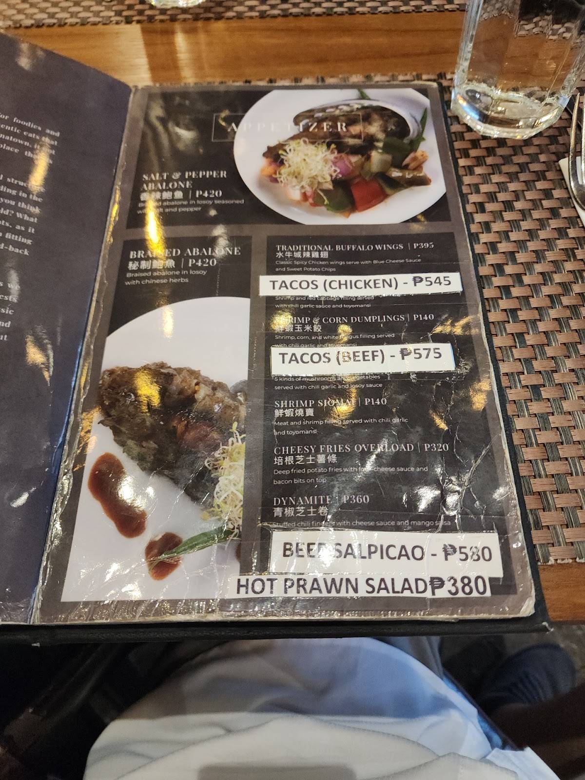 Menu at 1919 Grand Cafe, Manila