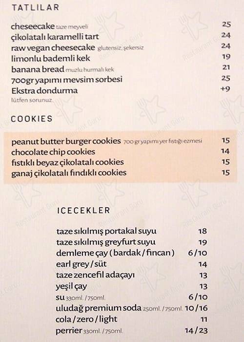 Menu at 700 GRAM, Istanbul, Cafer Ağa Mahallesi Ruşen Ağa Sok No: 3 /C