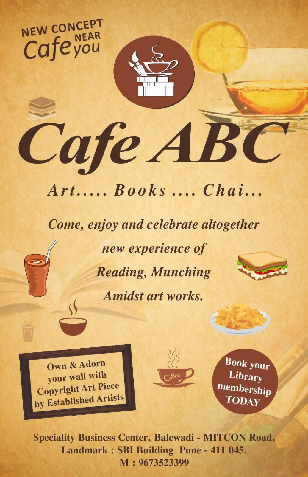 Menu at Cafe ABC - Art Books and Chai, Pune, Speciality Business Center