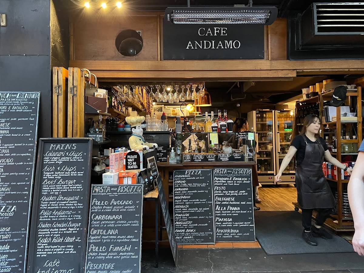 Menu at Cafe Andiamo, Melbourne