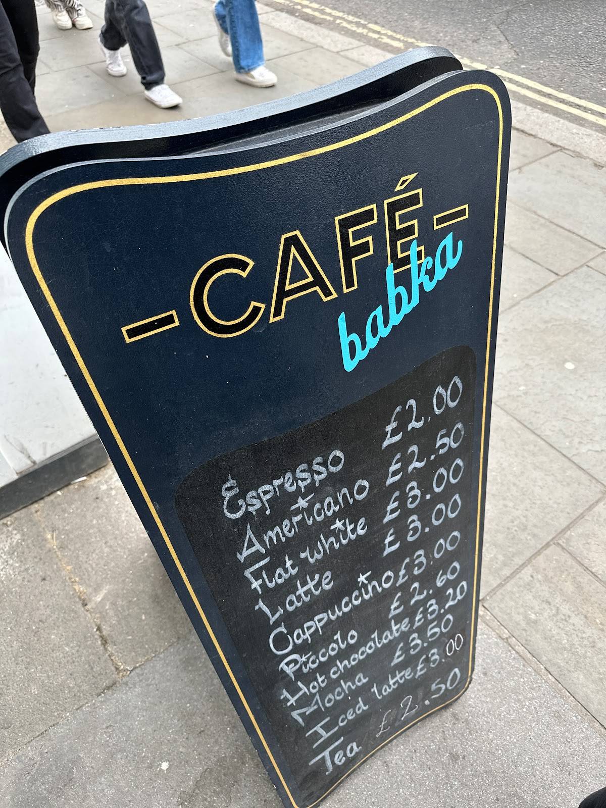 Menu at Cafe Babka, London