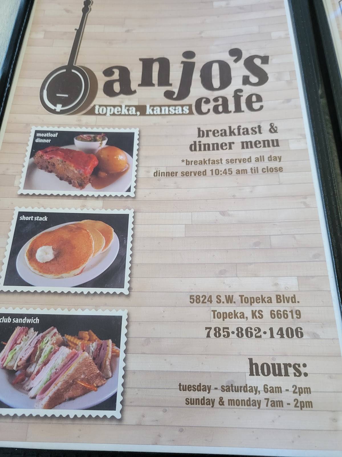 Menu at Banjo's Cafe, Topeka, SW Topeka Blvd