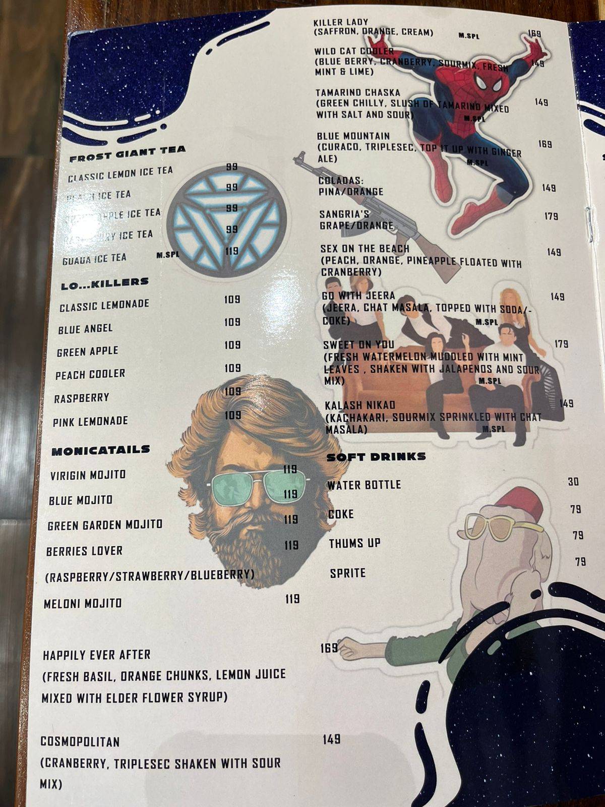 Menu at CAFE MULTIVERSE, Hyderabad