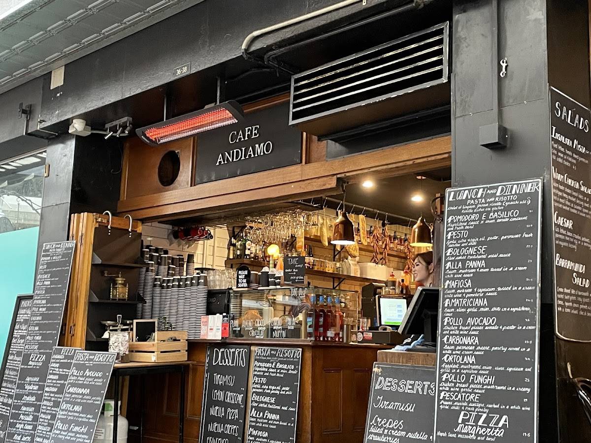 Menu at Cafe Andiamo, Melbourne