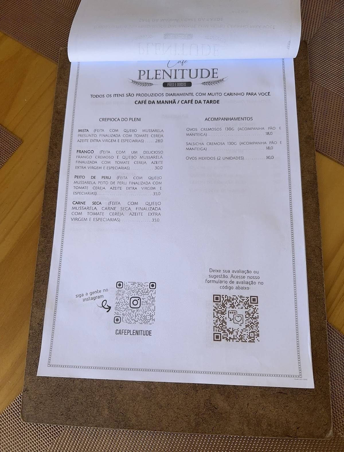 Menu em Café Plenitude - Pedreira, Belém, Avenida Marquês de Herval